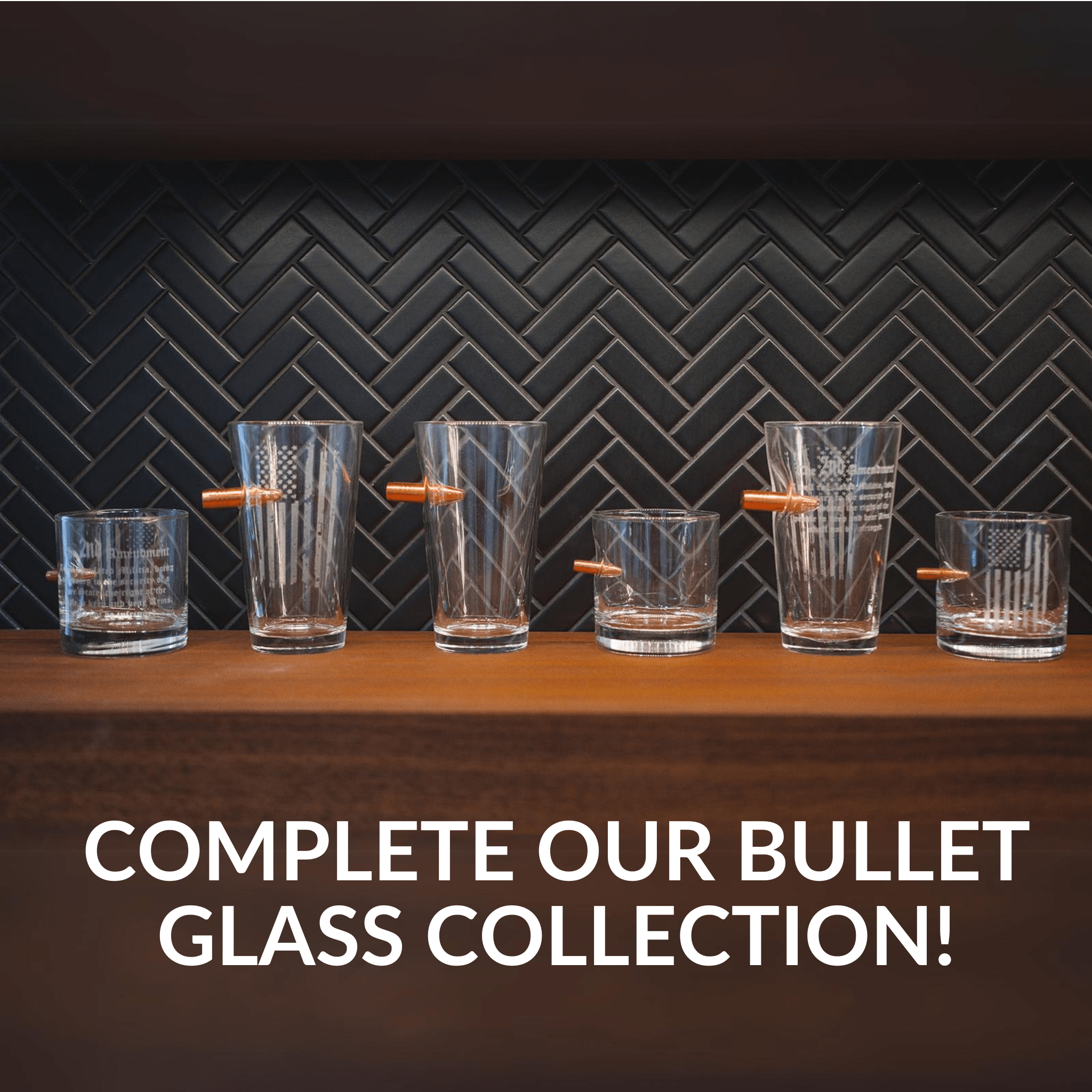 Rocks Glass with Bullet by BenShot. Bar Glassware Made in USA