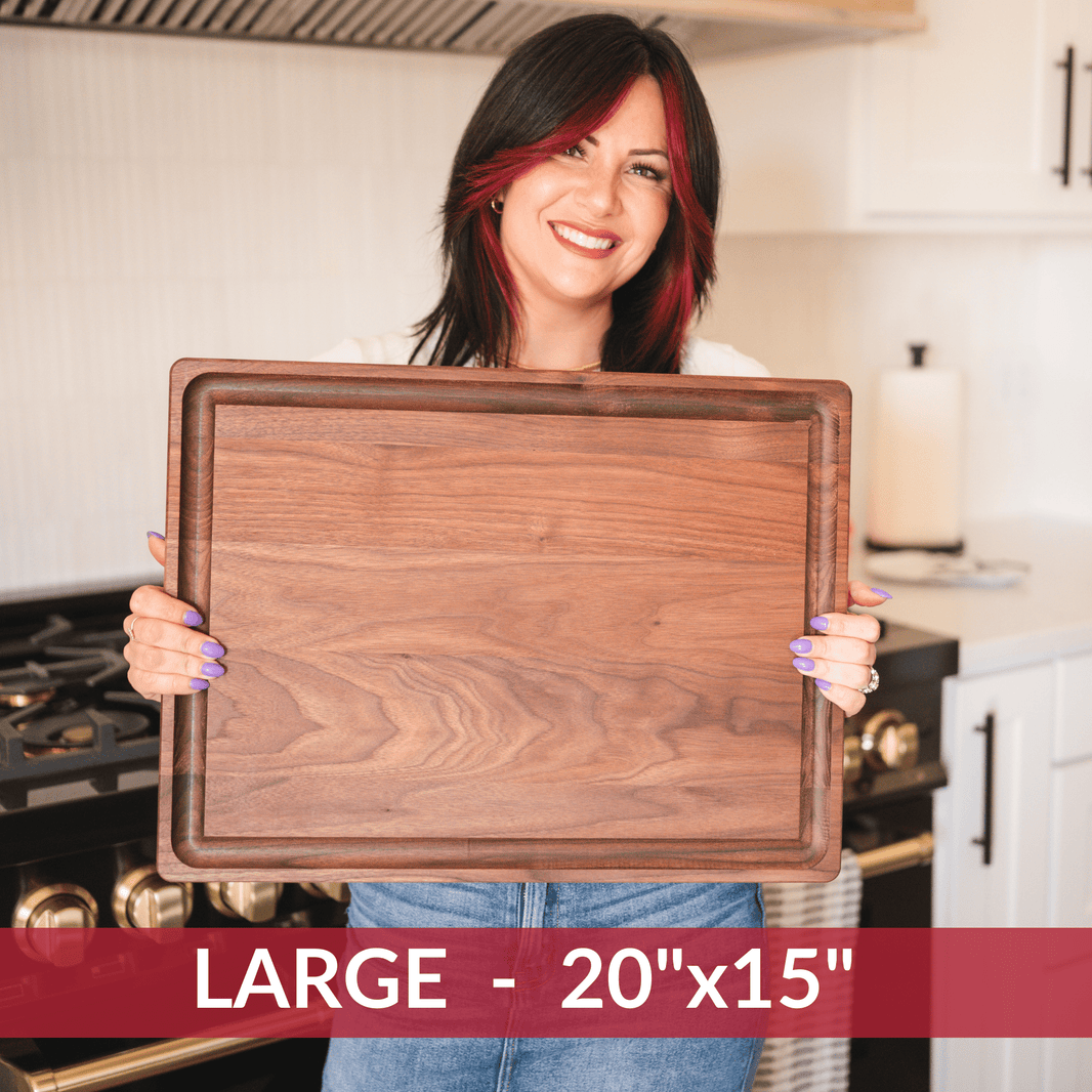 Walnut wood cutting boards made in USA by Virginia Boys Kitchens
